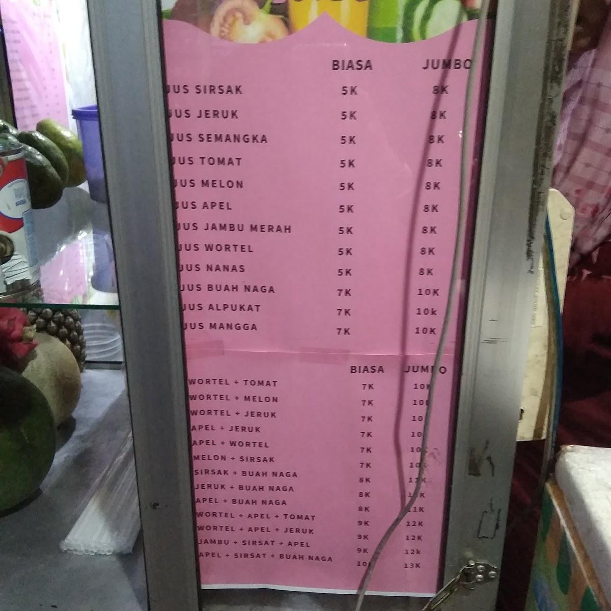 Menu at Nasi Goreng Tuman dan Juice restaurant, Malang