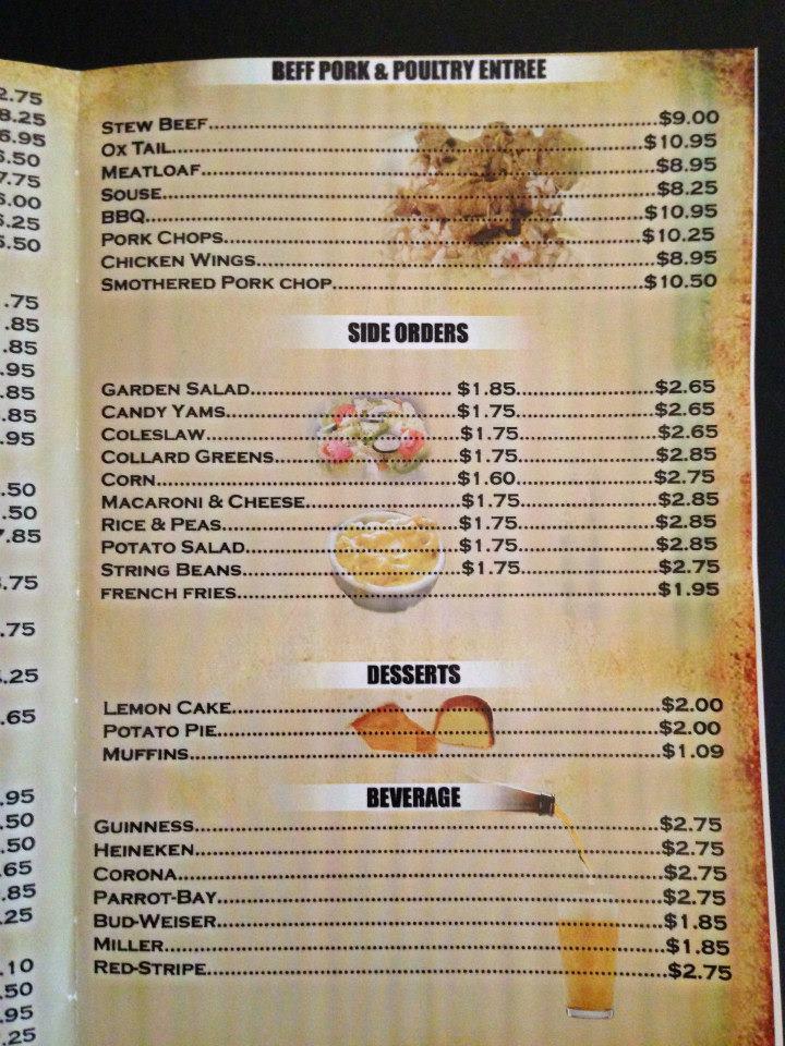 Menu at Conch Town USA restaurant, Miami