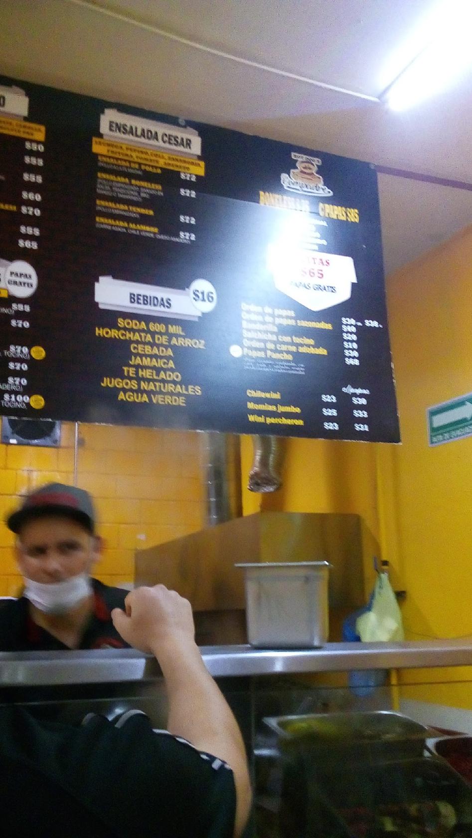 Carta del restaurante Hot Dog's El Compadre, Hermosillo