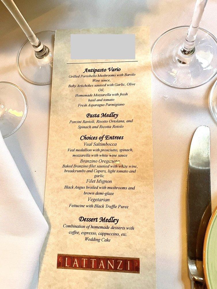 Carta del restaurante Lattanzi Cucina Italiana, West New York