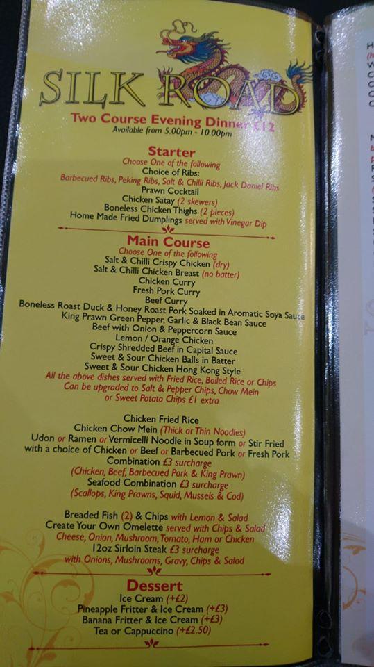 Menu at Ho Wong’s Chinese Takeaway & Silk Road Restaurant, Bellshill