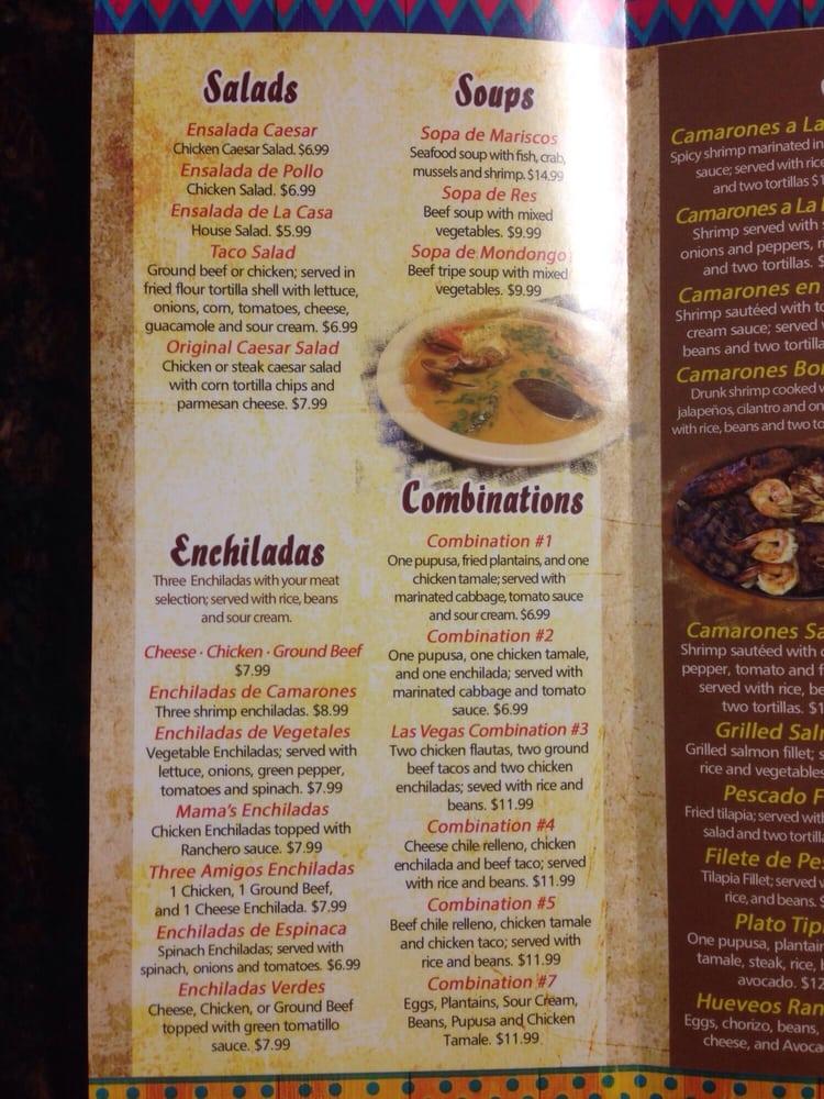 Menu at Las Vegas restaurant bar & grill, Milford Mill, Security Blvd