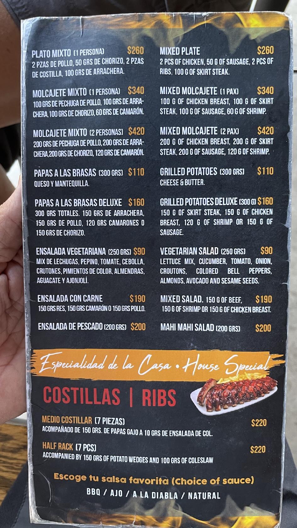 Menu at Mr. Ribs BBQ Sayulita, Sayulita