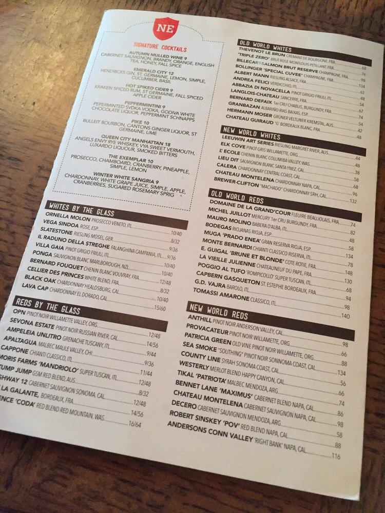 Menu at The National Exemplar pub & bar, Cincinnati