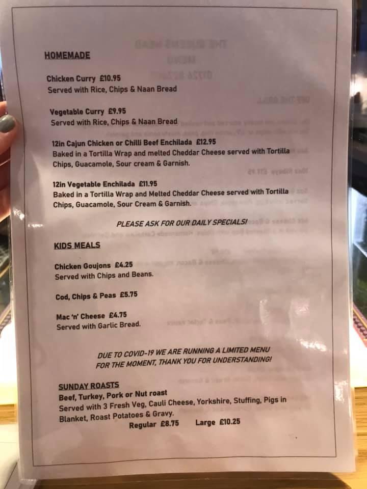 Menu at The Queens Head pub & bar, Saint Stephen