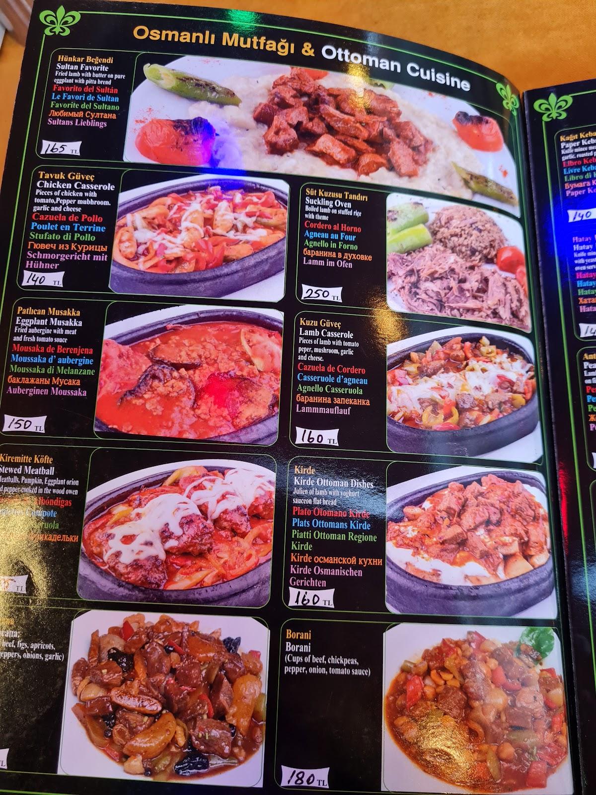 Menu at ANTAKYA RESTAURANT, Istanbul, Divani Ali Sk. No:12