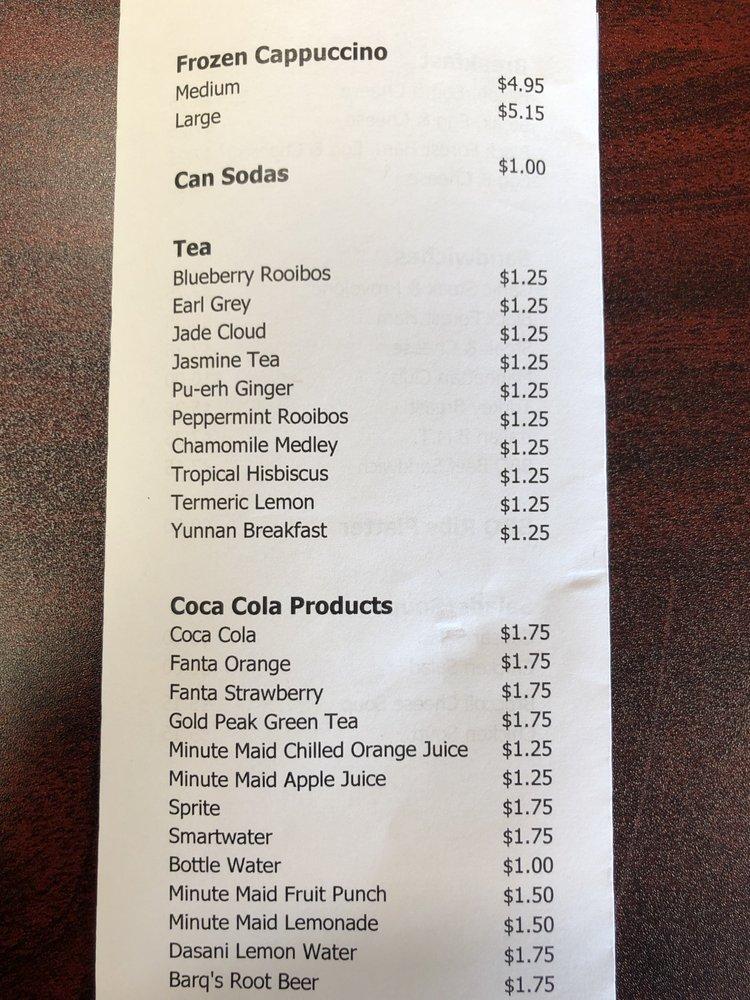 Menu at Manhattan Mocha restaurant, Milwaukee