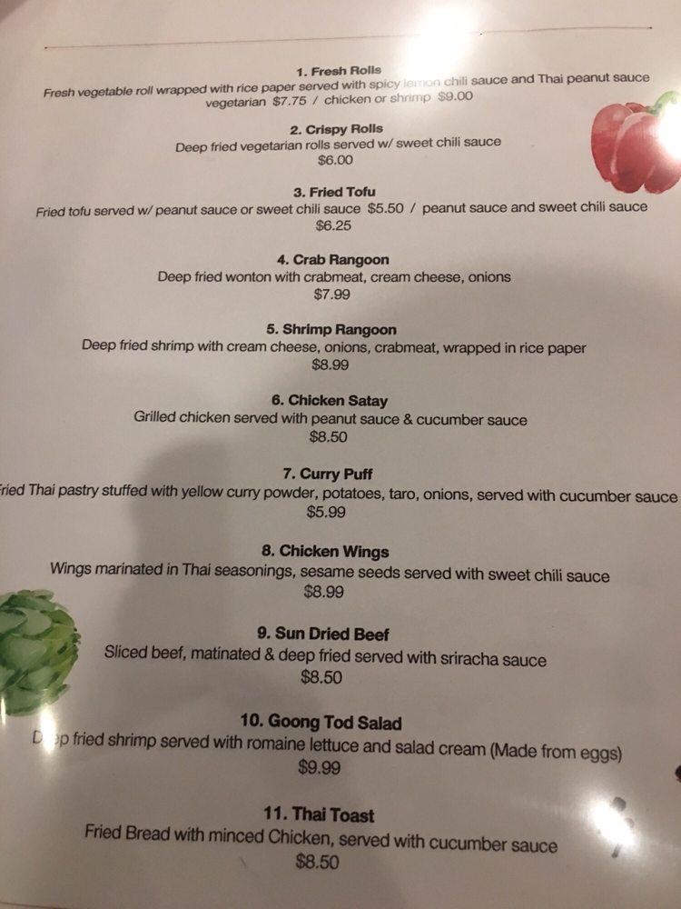 Menu at Thai Connection Columbus, IN restaurant, Columbus