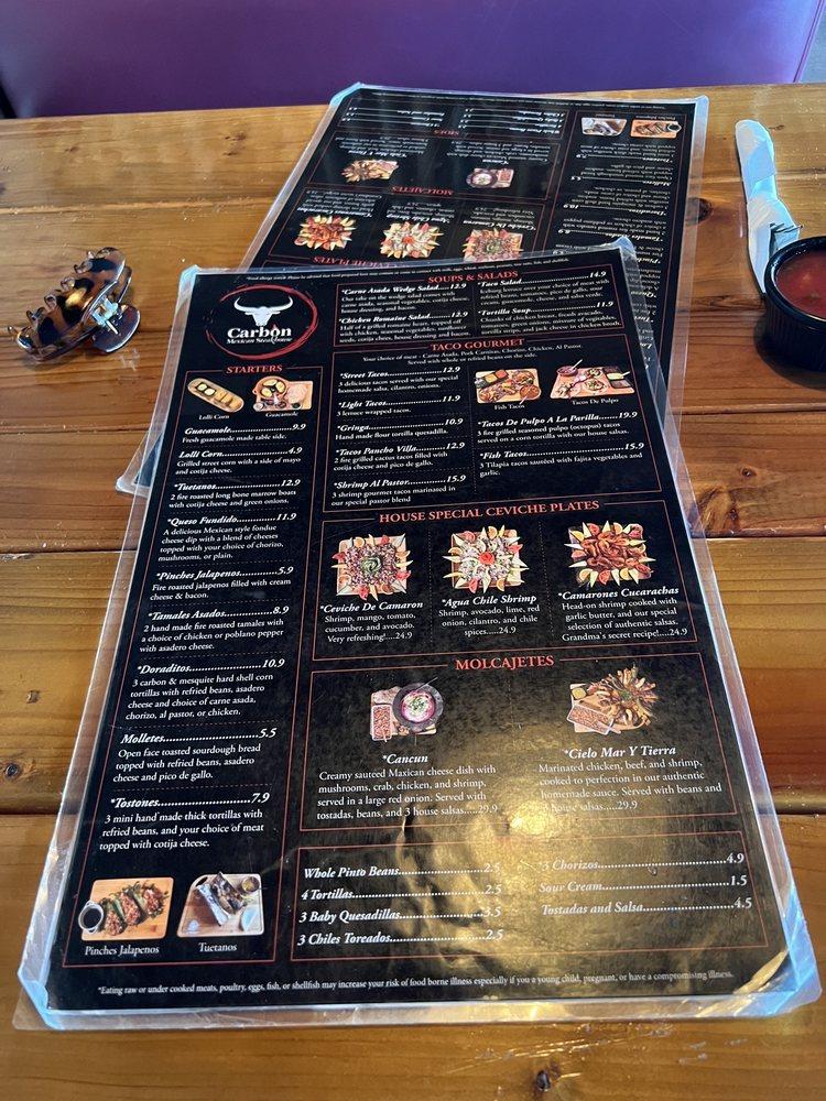 Menu at Al Carbon Steakhouse, McCleary