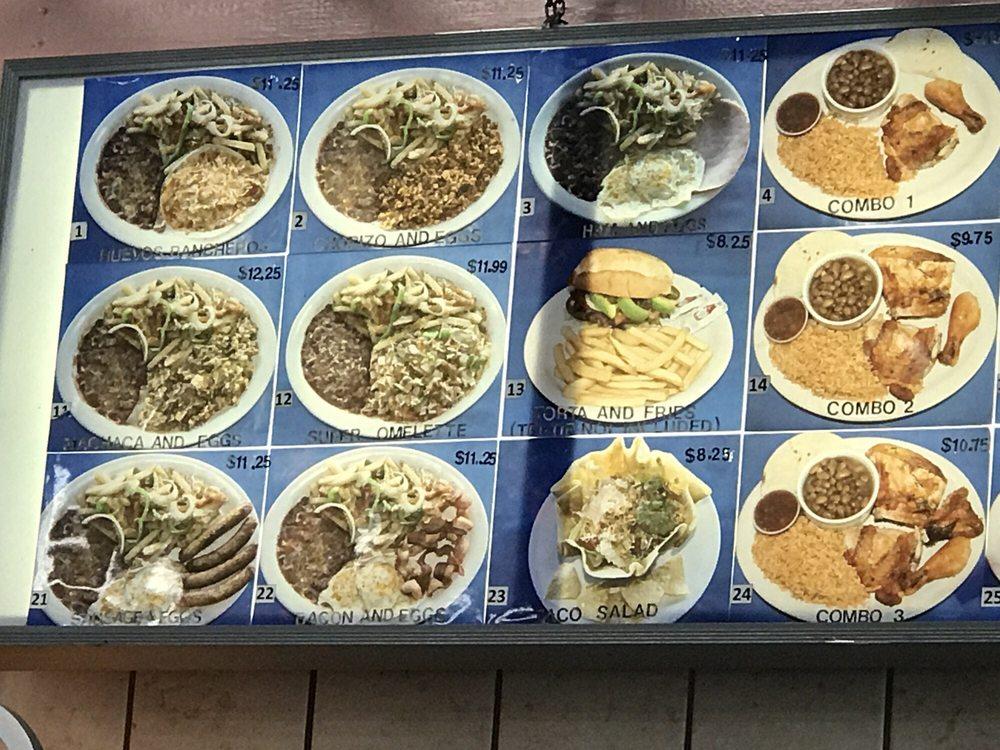 Menu at Taqueria Super Pollo restaurant, Salinas
