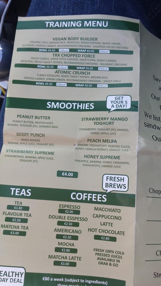 Menu at Chopped pub & bar, Dublin, 16 Fairview