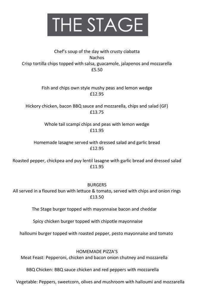Menu at Deeping Stage Hotel pub & bar, Peterborough