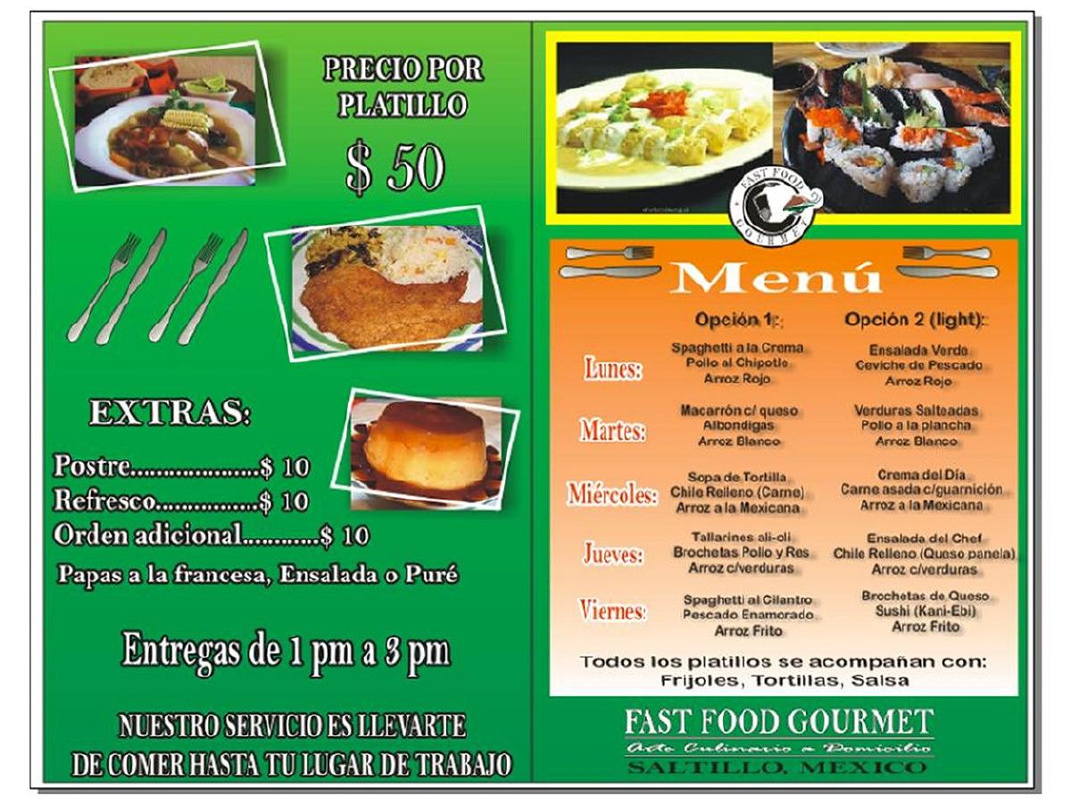 Menu at Fast Food Gourmet, Saltillo