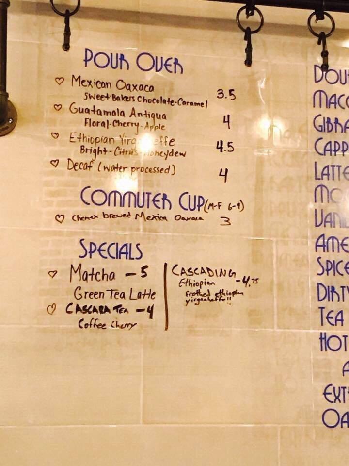 Menu at Flux Coffee cafe, Farmingdale