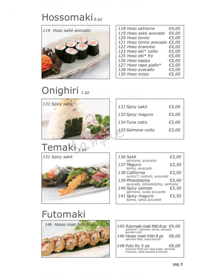 Menu da Kiyomi suzzara ristorante, Suzzara