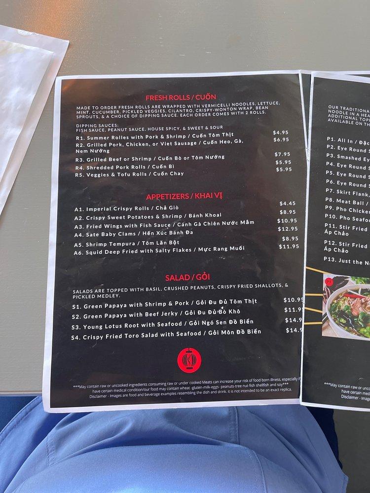Menu at Lantern House Viet Bistro restaurant, Falls Church