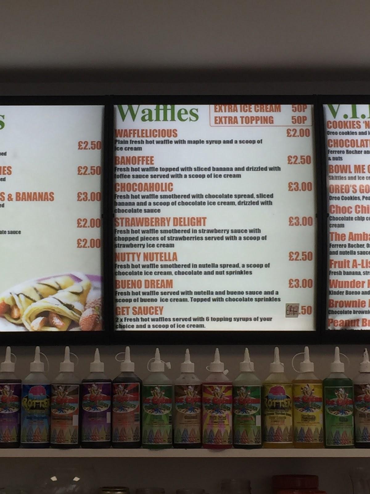 Menu at Marco Reas Diner restaurant, Manchester