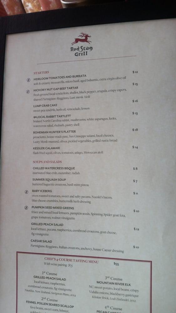 Carta del restaurante Red Stag Grill, Asheville