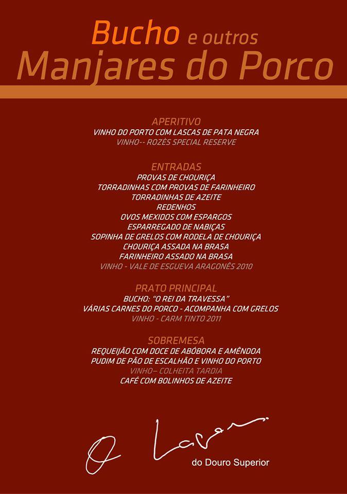 Menu at Restaurante O Lagar, Escalhão