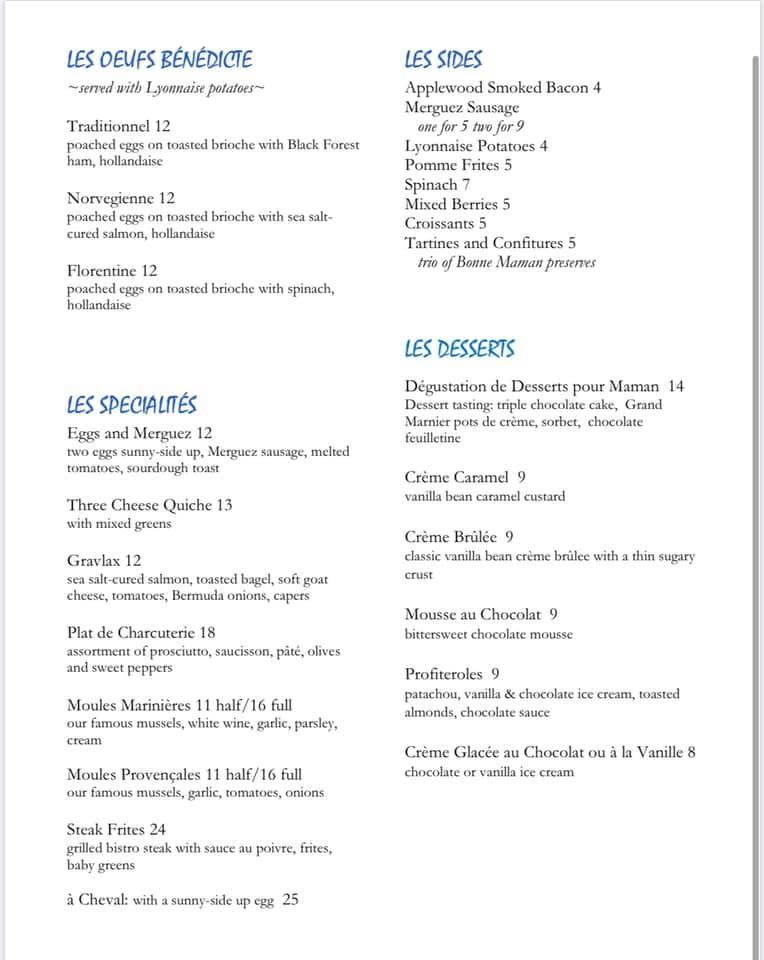 Menu at Anis Cafe & Bistro, Atlanta