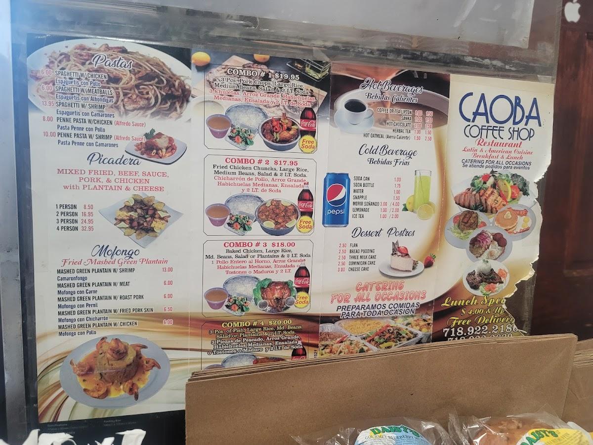 Menu at Caoba restaurant, New York City, 762 Snediker Ave