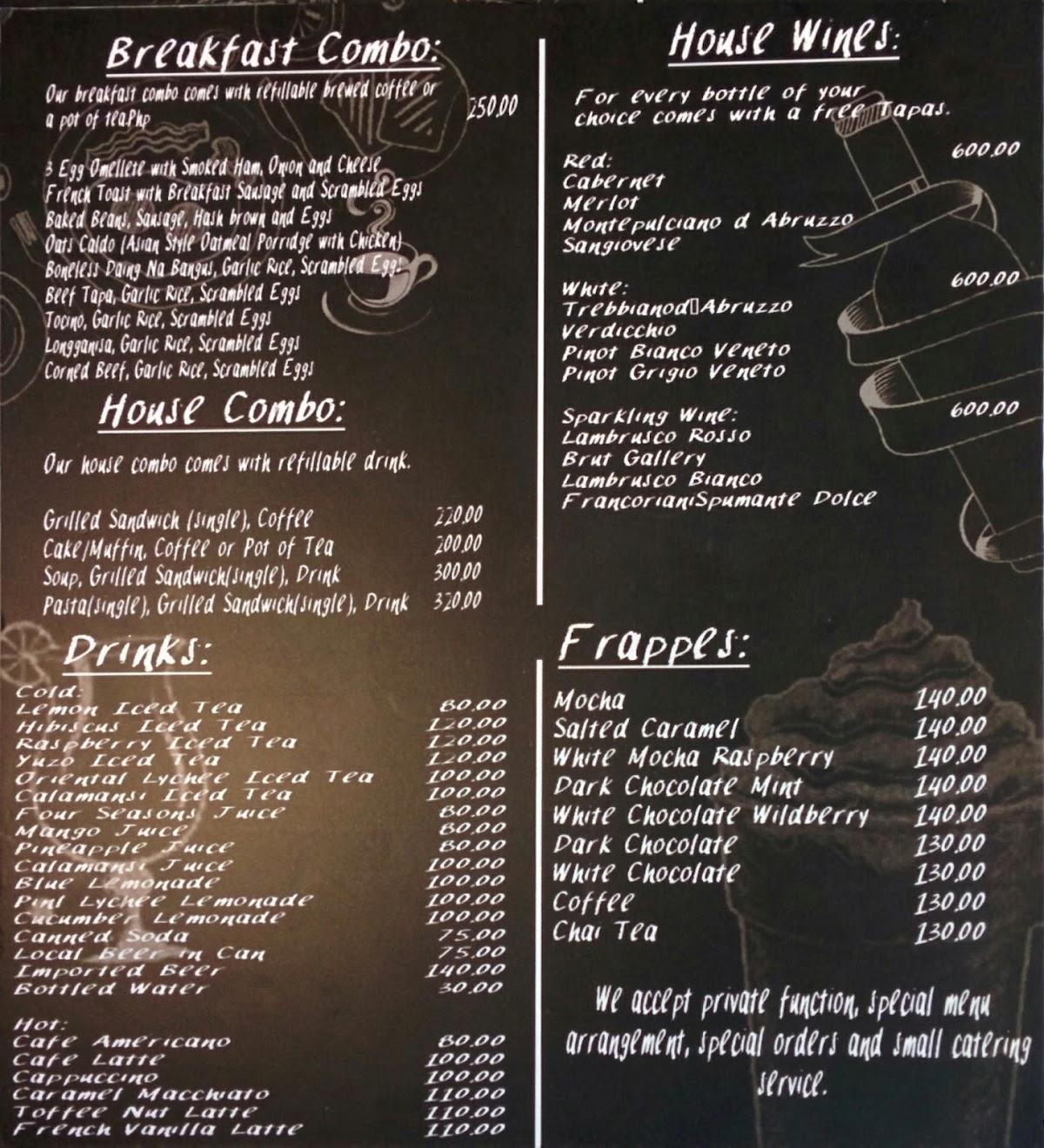 Menu at EAT.Cafe, Manila, 1766 M. Adriatico St