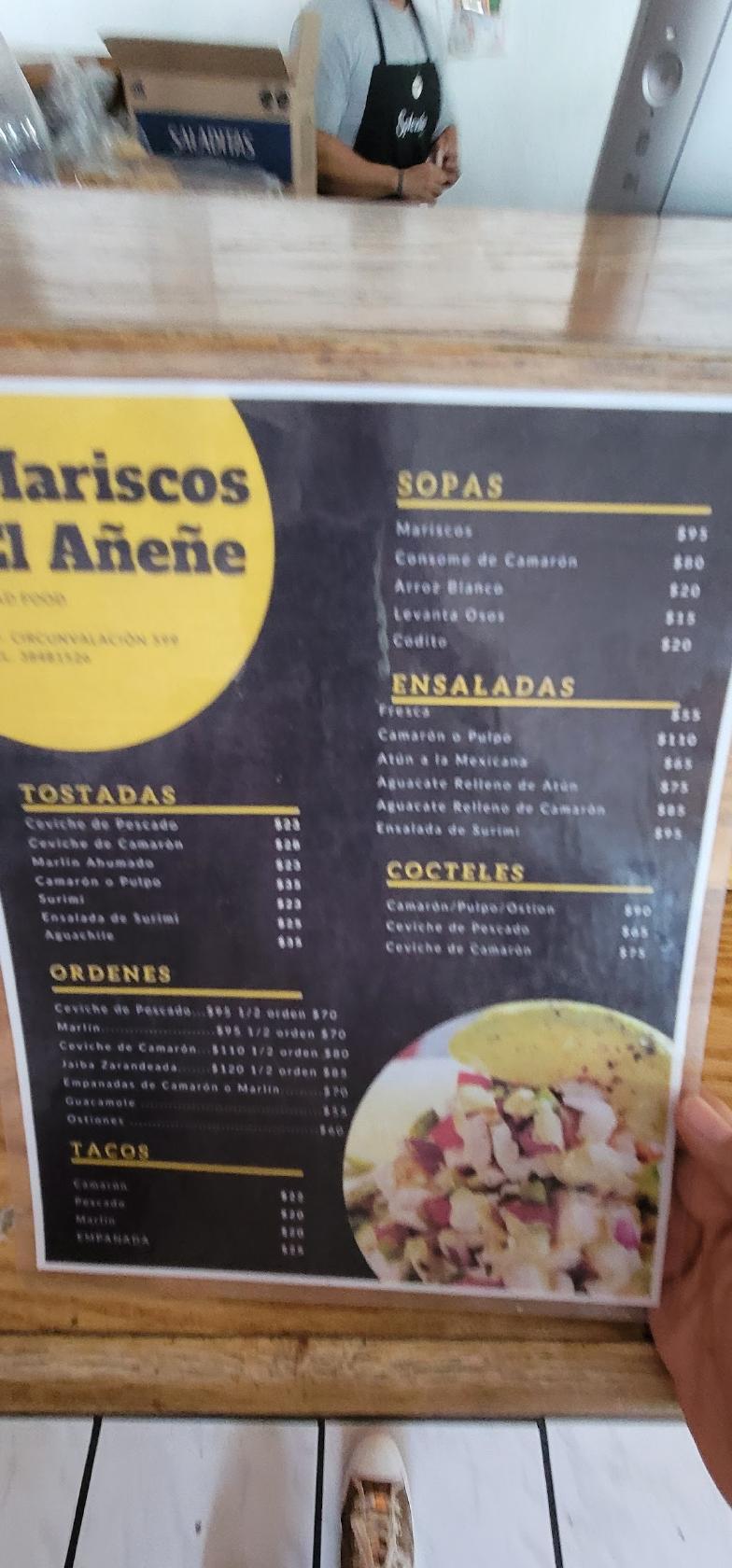 Carta del restaurante El Añeñe, Guadalajara