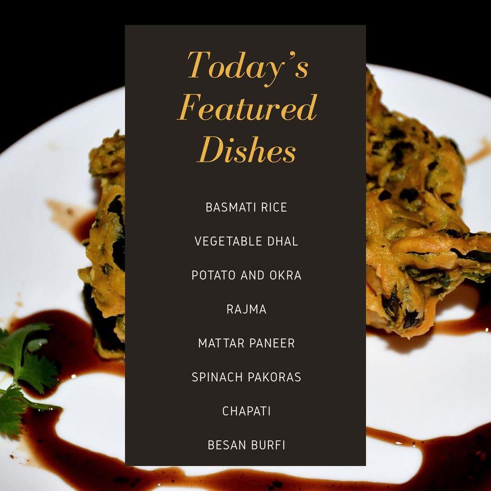 Menu at Govinda's restaurant, Toronto