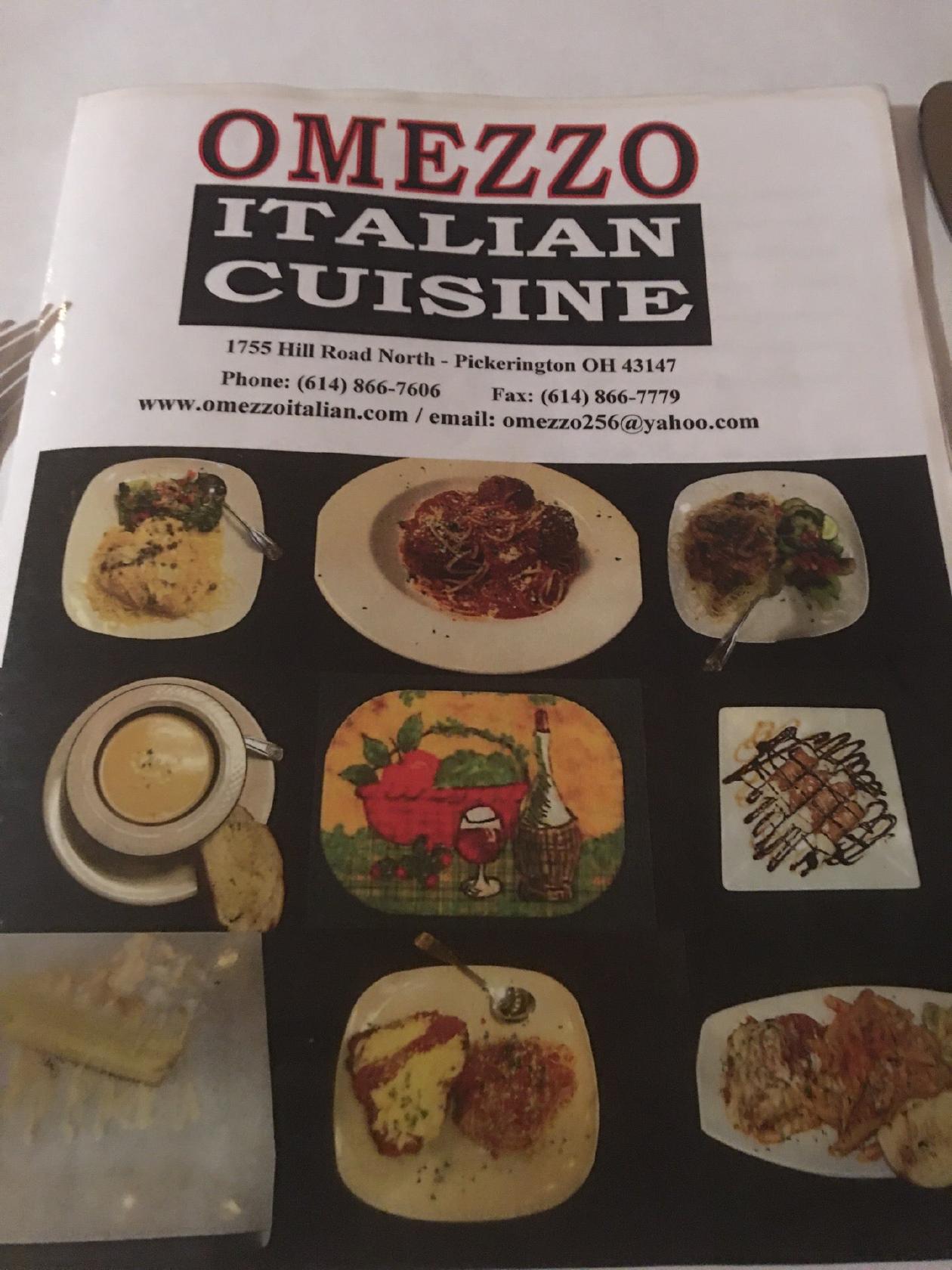 Menu at Omezzo Restaurant & Pizzeria, Pickerington