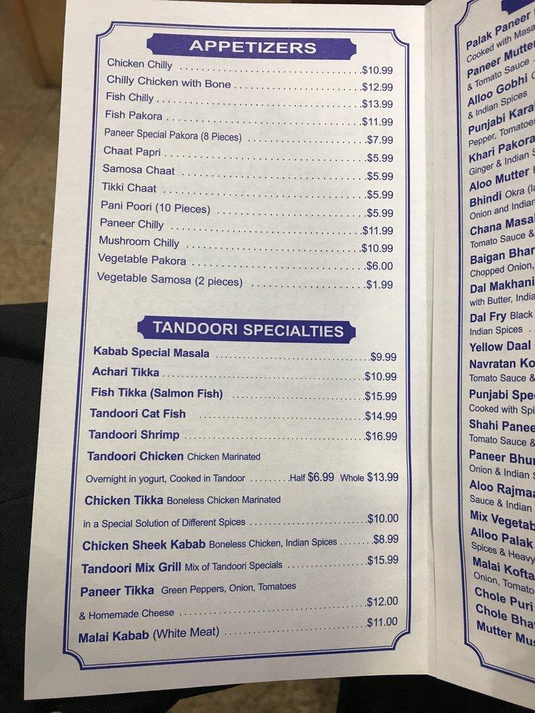 Menu at India Cafe, New York City, Lefferts Blvd