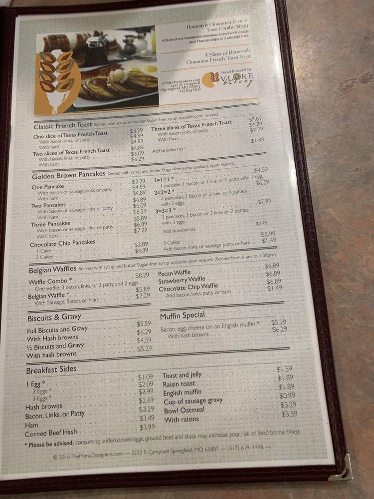 Menu at The Highway Restaurant, Albia, S Florence St