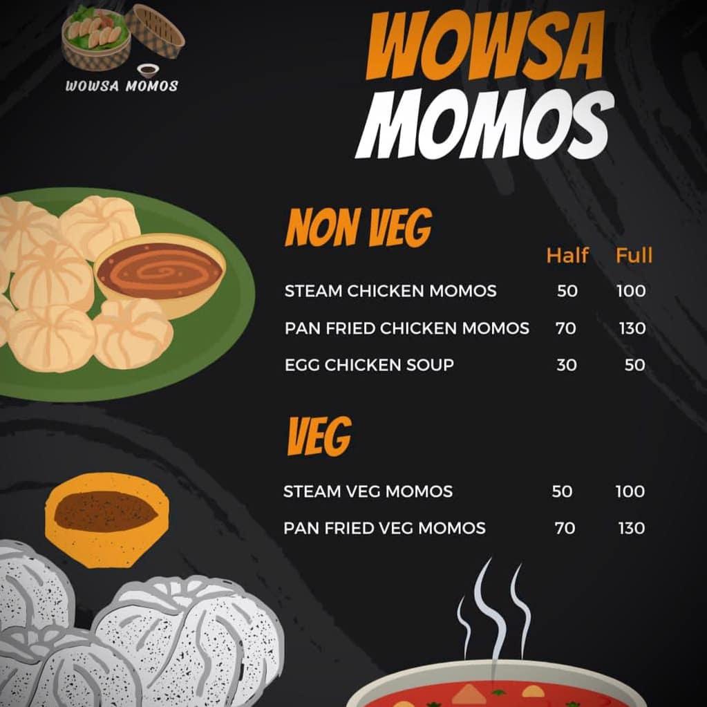 Menu at Wowsa Momos, Jamshedpur