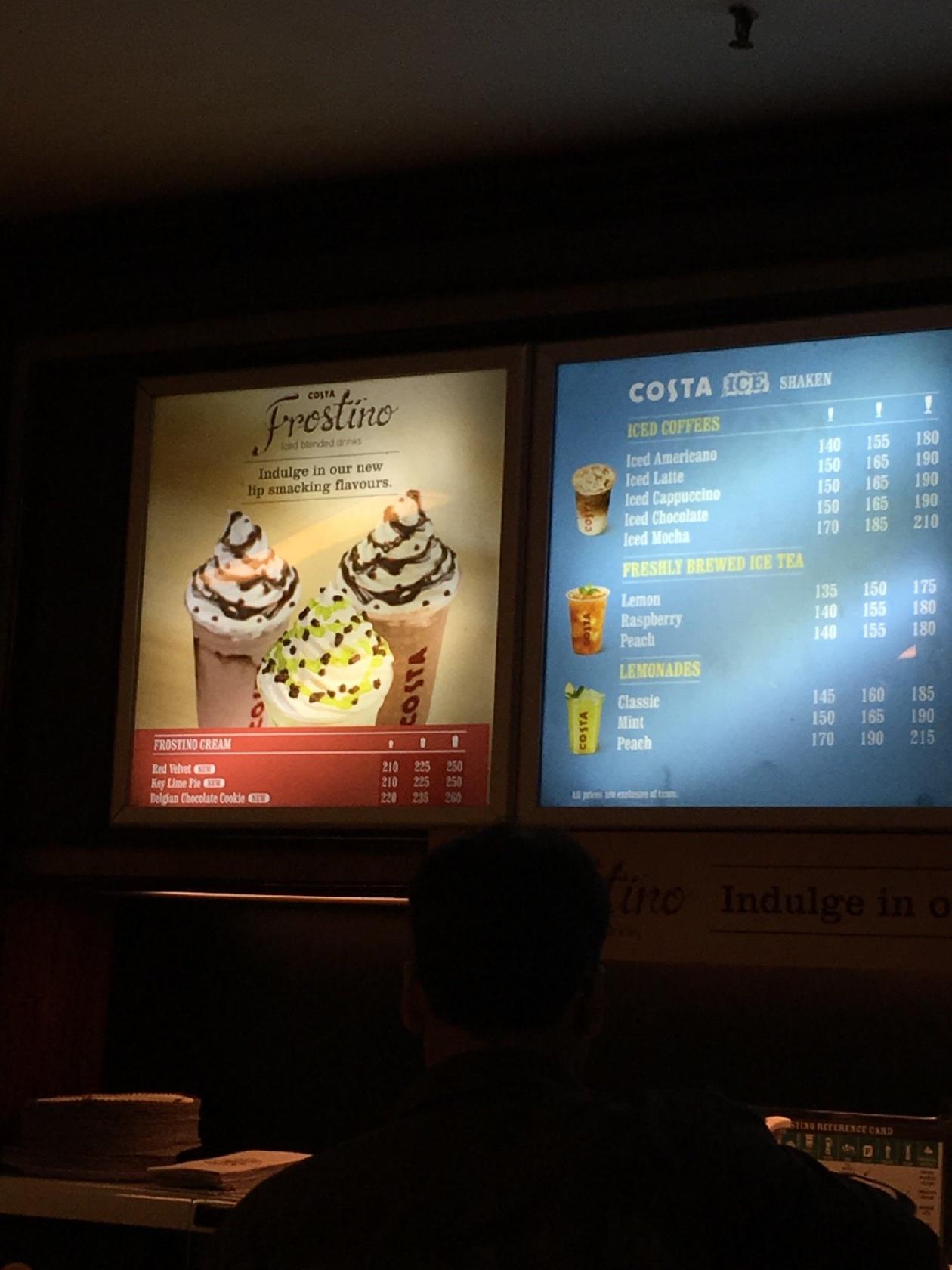 Menu at Costa Coffee, Gurugram, 15 Cross Point Mall
