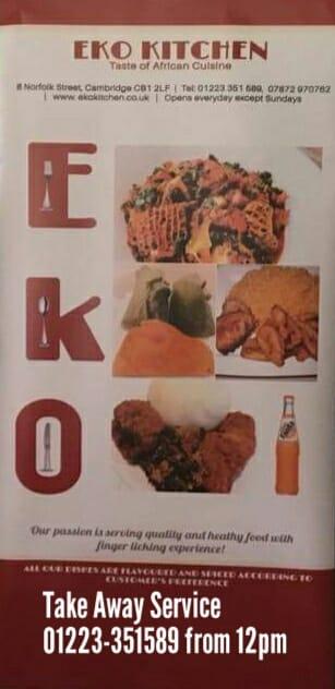 Menu at Eko Kitchen - African Restaurant, Cambridge