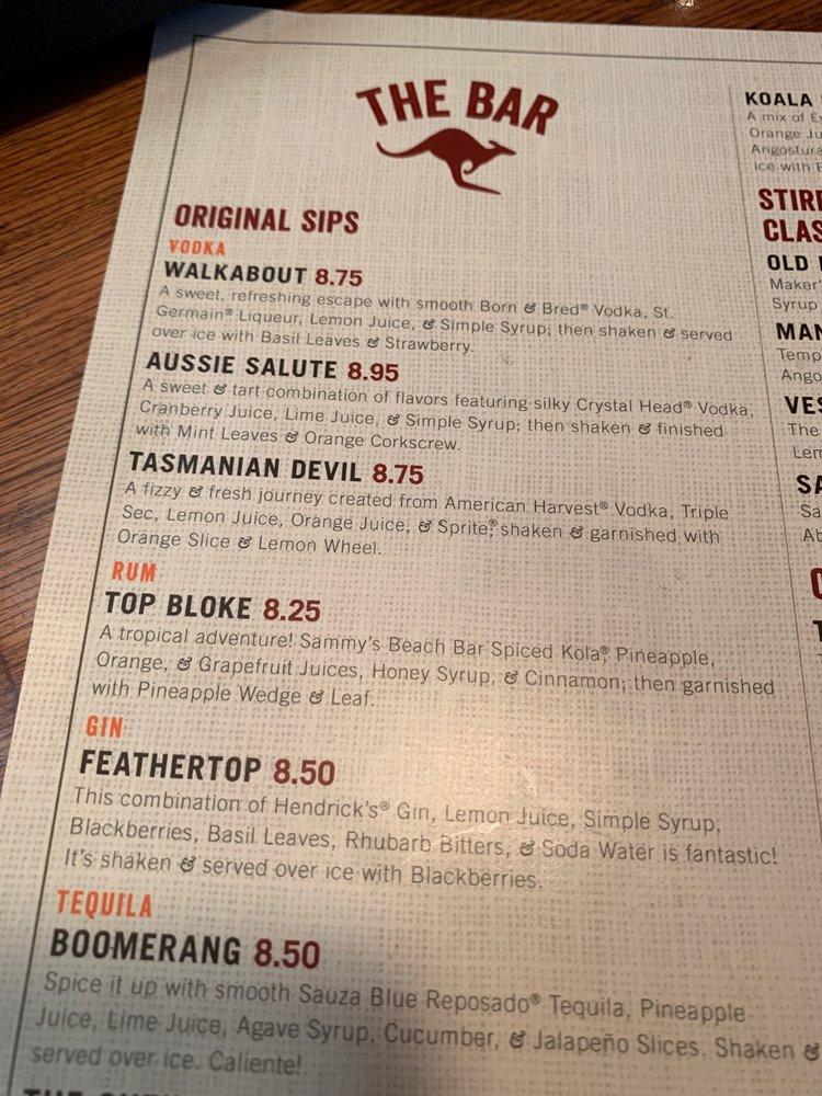 Menu at Outback Steakhouse, Las Cruces, 940 N Telshor Blvd