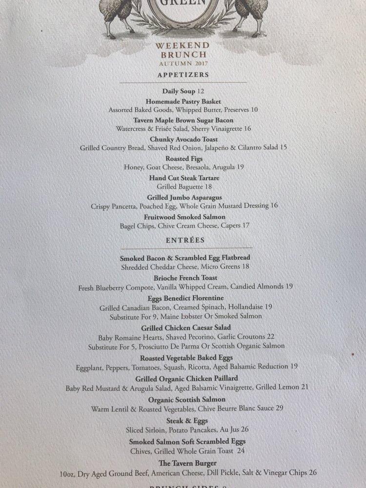Menu at Tavern On the Green pub & bar, West New York, W 67th St