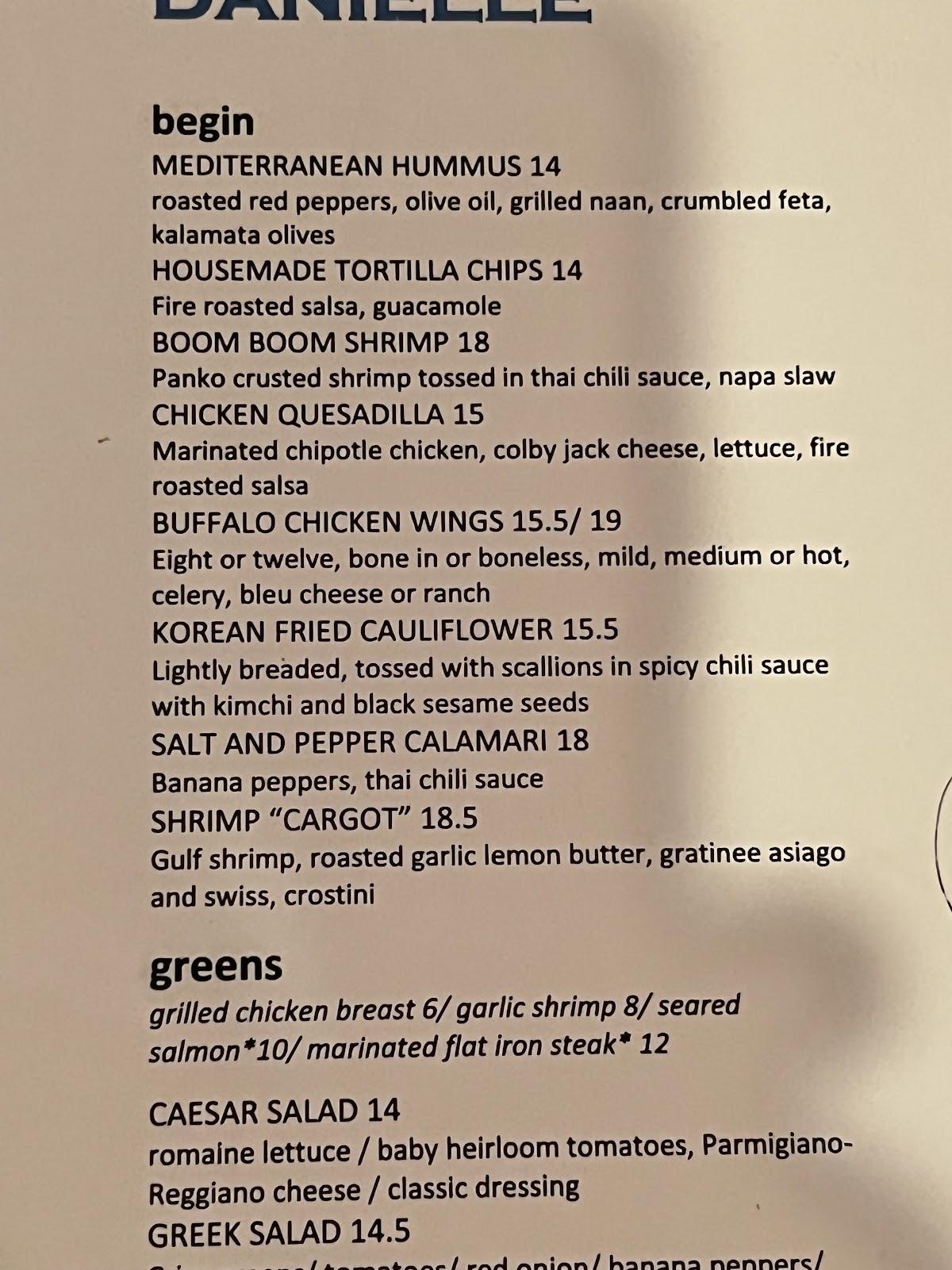 Menu at Bistro Danielle pub & bar, Hebron