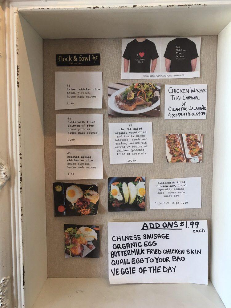 Menu at Flock & Fowl restaurant, Las Vegas, 380 W Sahara Ave