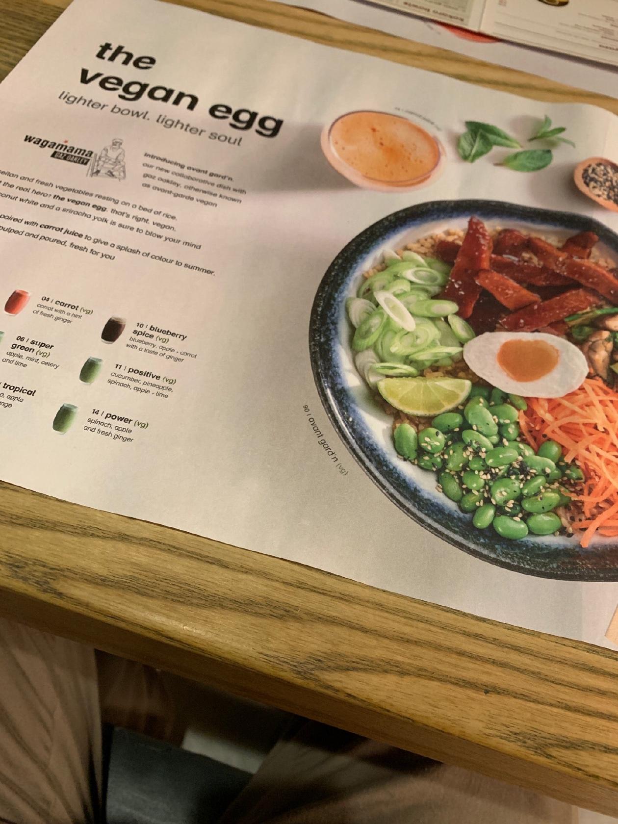 Menu at wagamama restaurant, Birmingham, 98 New St