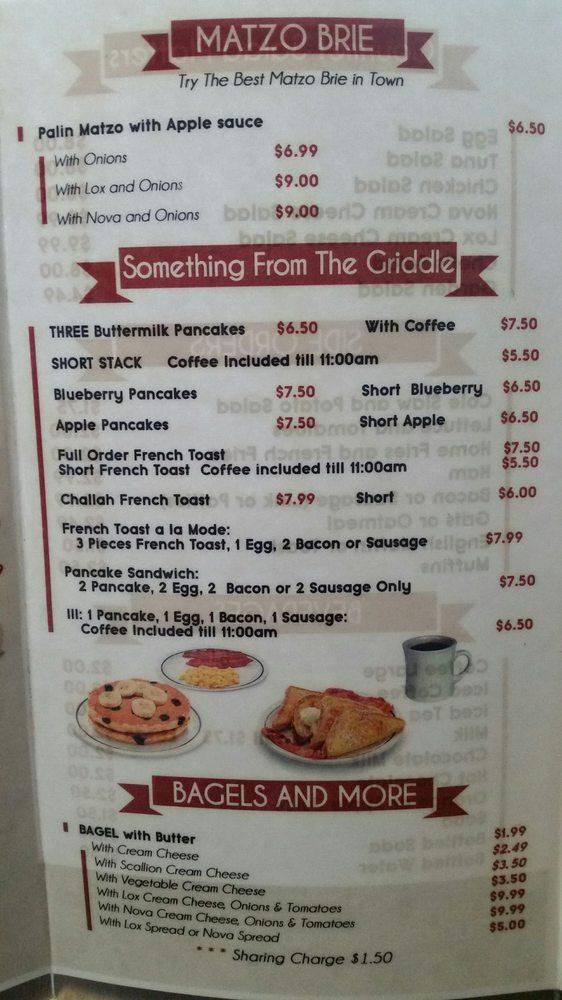 Menu at Bagel Restaurant, West Palm Beach