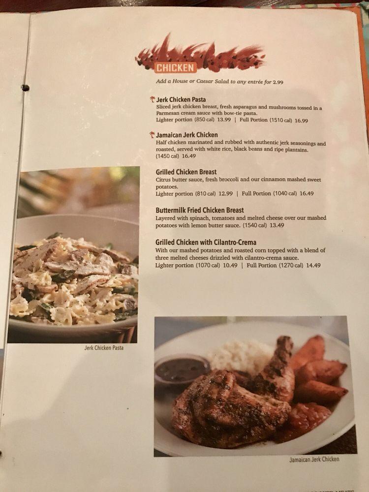 Menu at Bahama Breeze pub & bar, Schaumburg