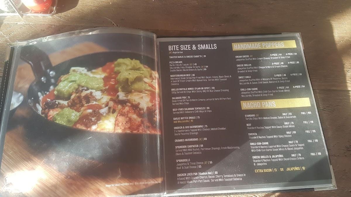 Menu at Bossa Sunningdale pub & bar, Cape Town