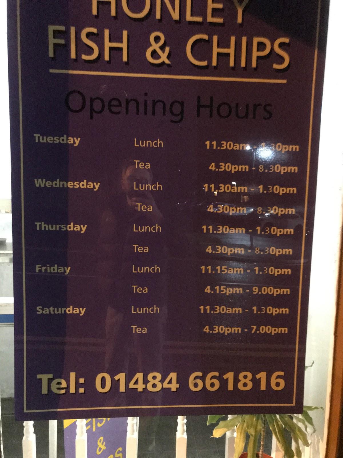 Menu at Honley Fish & Chips restaurant, Holmfirth