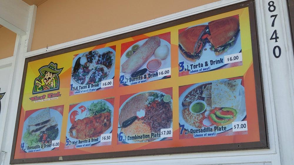 Carta del restaurante Tacos Raul, Downey, Firestone Blvd