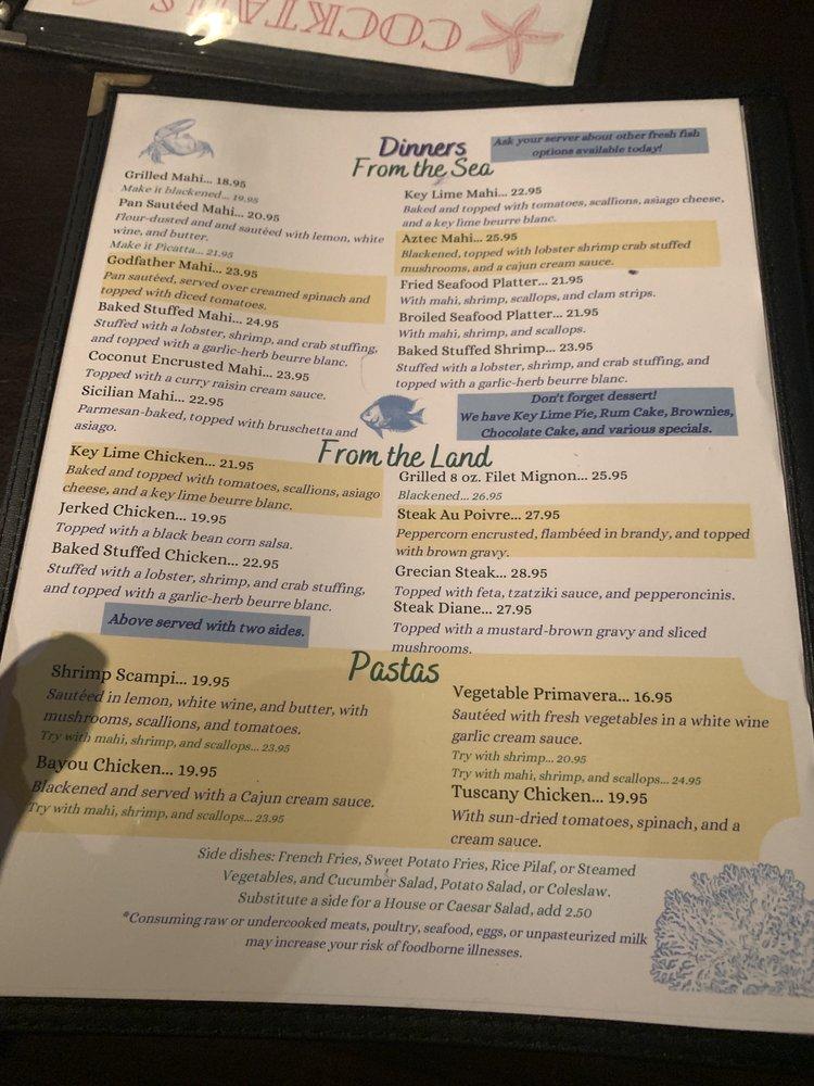 Menu at The Catch Restaurant & Bar, Key Largo