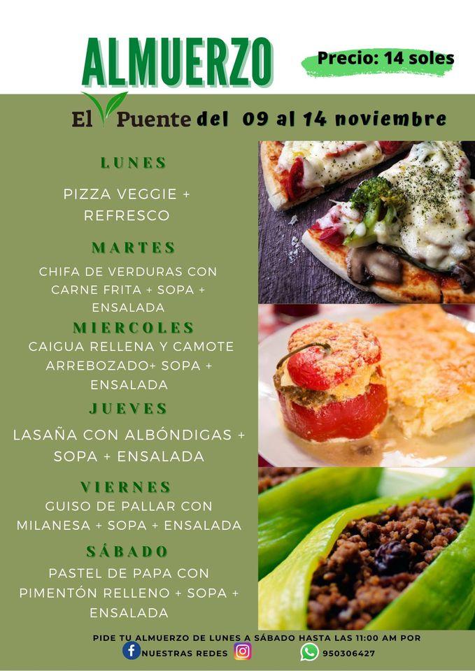 Menu at Restaurante Vegetariano "El Puente" - "Snow Panda", Peru