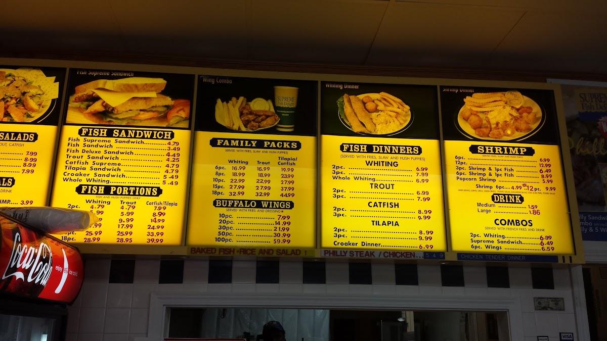 Menu at Supreme Fish Delight restaurant, Atlanta, Cascade Rd #160