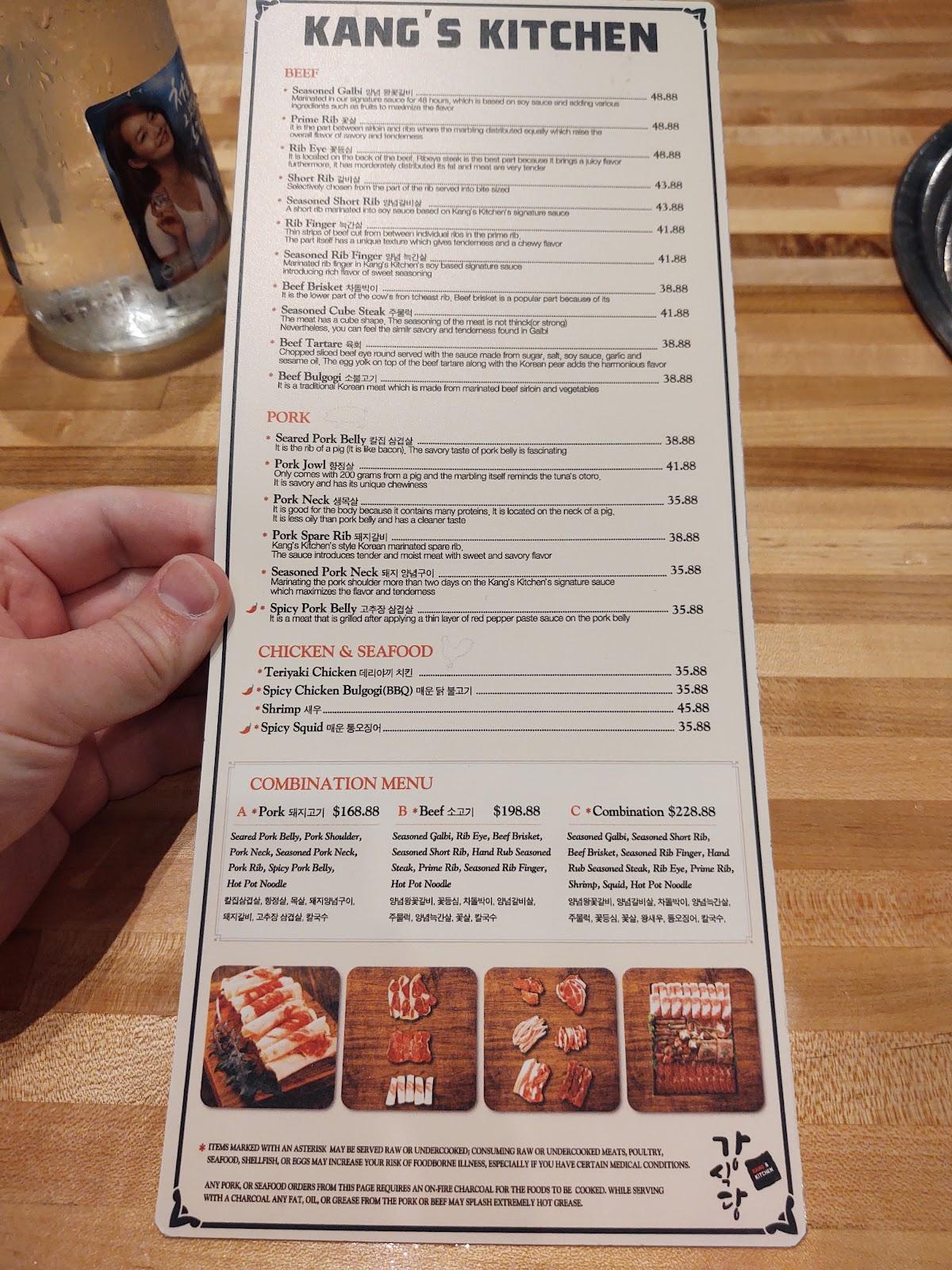 Menu at Kang's Kitchen BBQ, Las Vegas