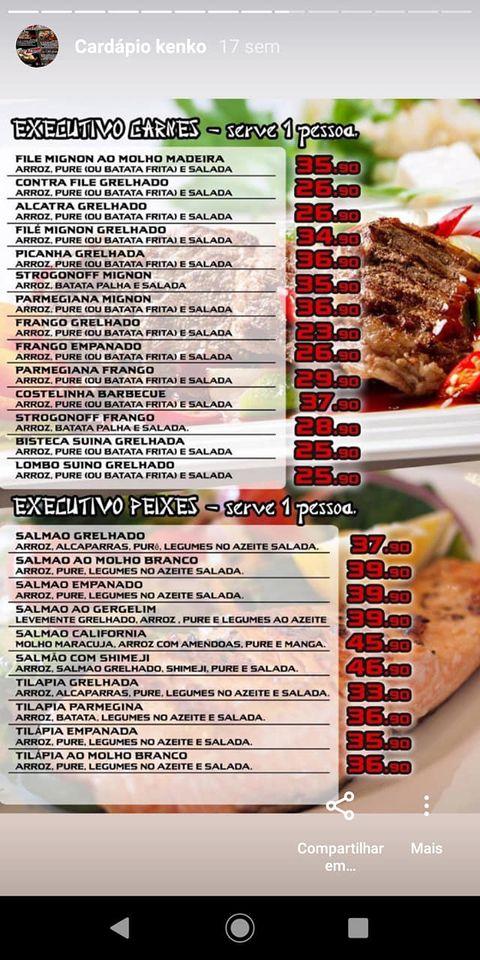 Menu at Kenko Sushi Bar Ourinhos, Ourinhos