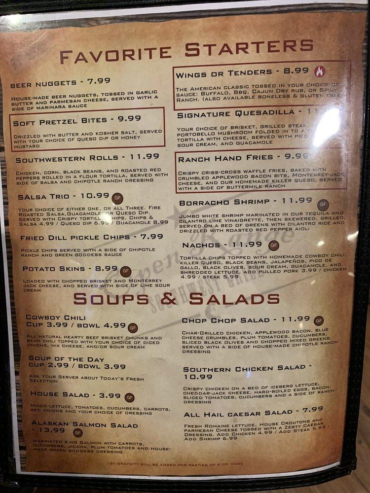 Menu at Open Range Southwest Grill pizzeria, Sugar Grove, 1 Golf View Rd